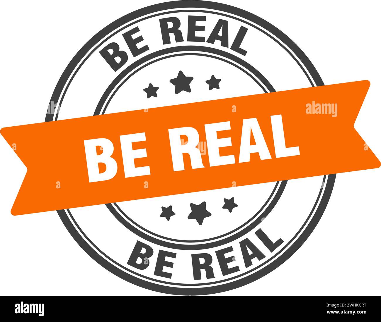 be real stamp. be real round sign. label on transparent background ...
