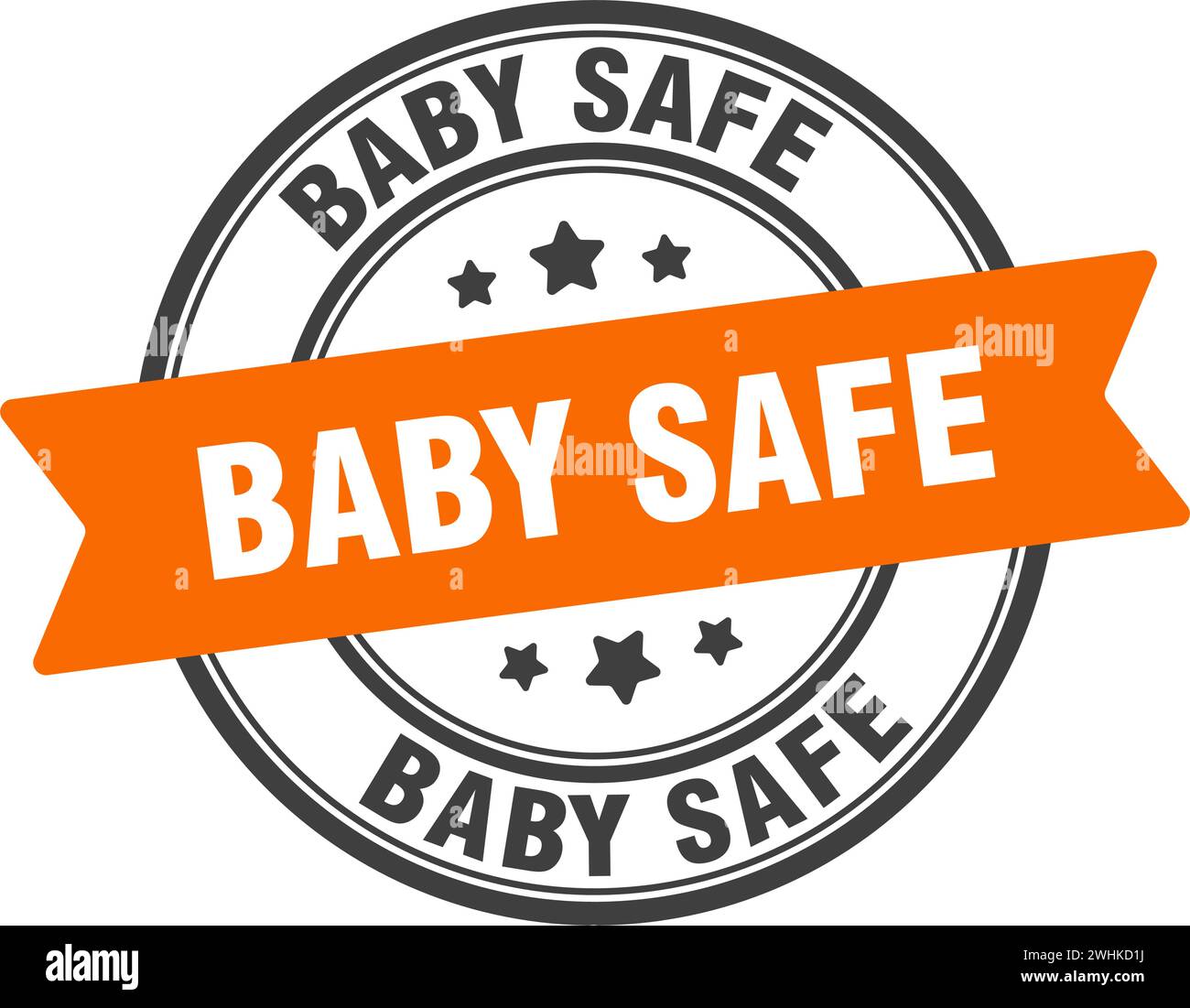 baby safe stamp. baby safe round sign. label on transparent background ...