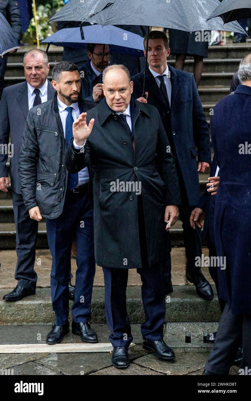 Turin, Italien. 10th Feb, 2024. Prince Albert II of Monaco leaves at ...
