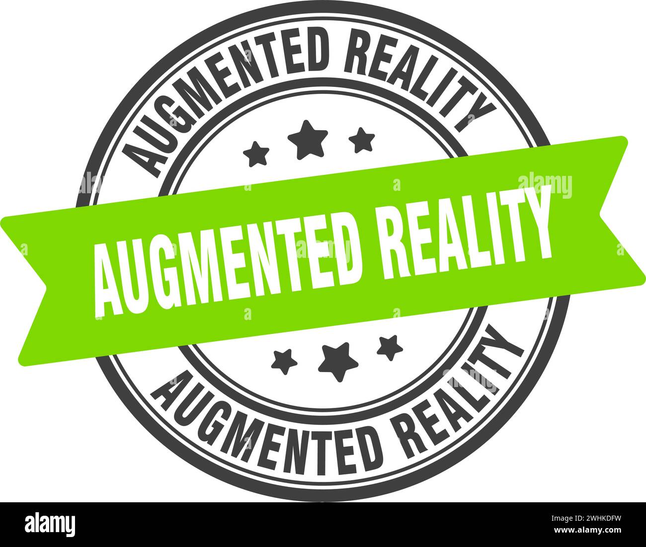augmented reality stamp. augmented reality round sign. label on ...
