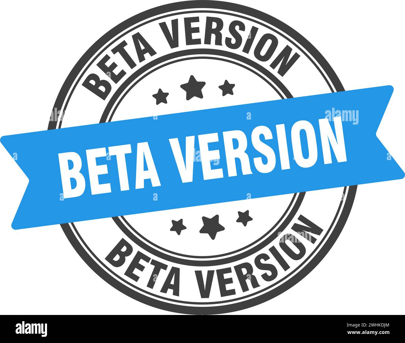 beta version stamp. beta version round sign. label on transparent ...