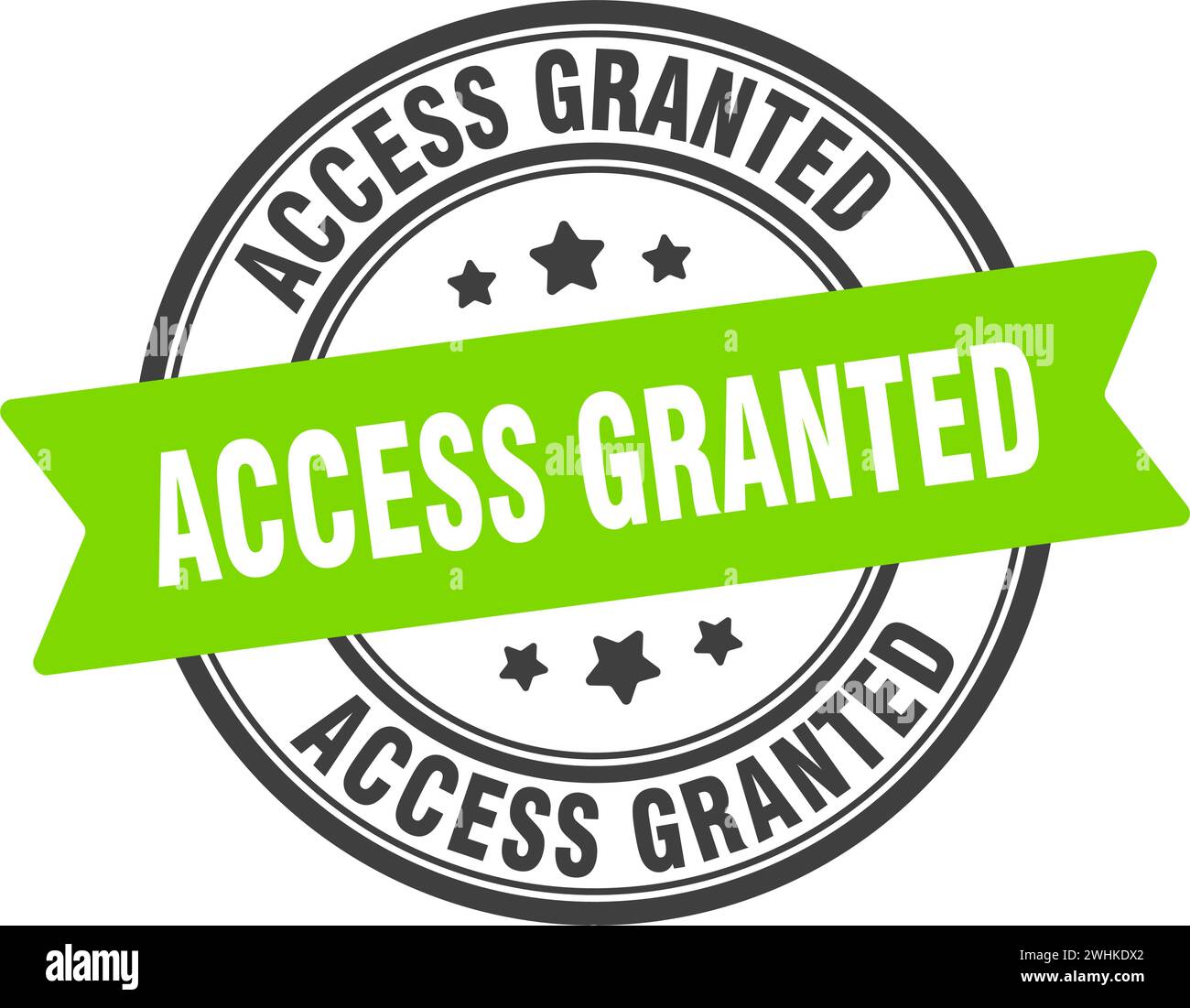 access granted stamp. access granted round sign. label on transparent ...