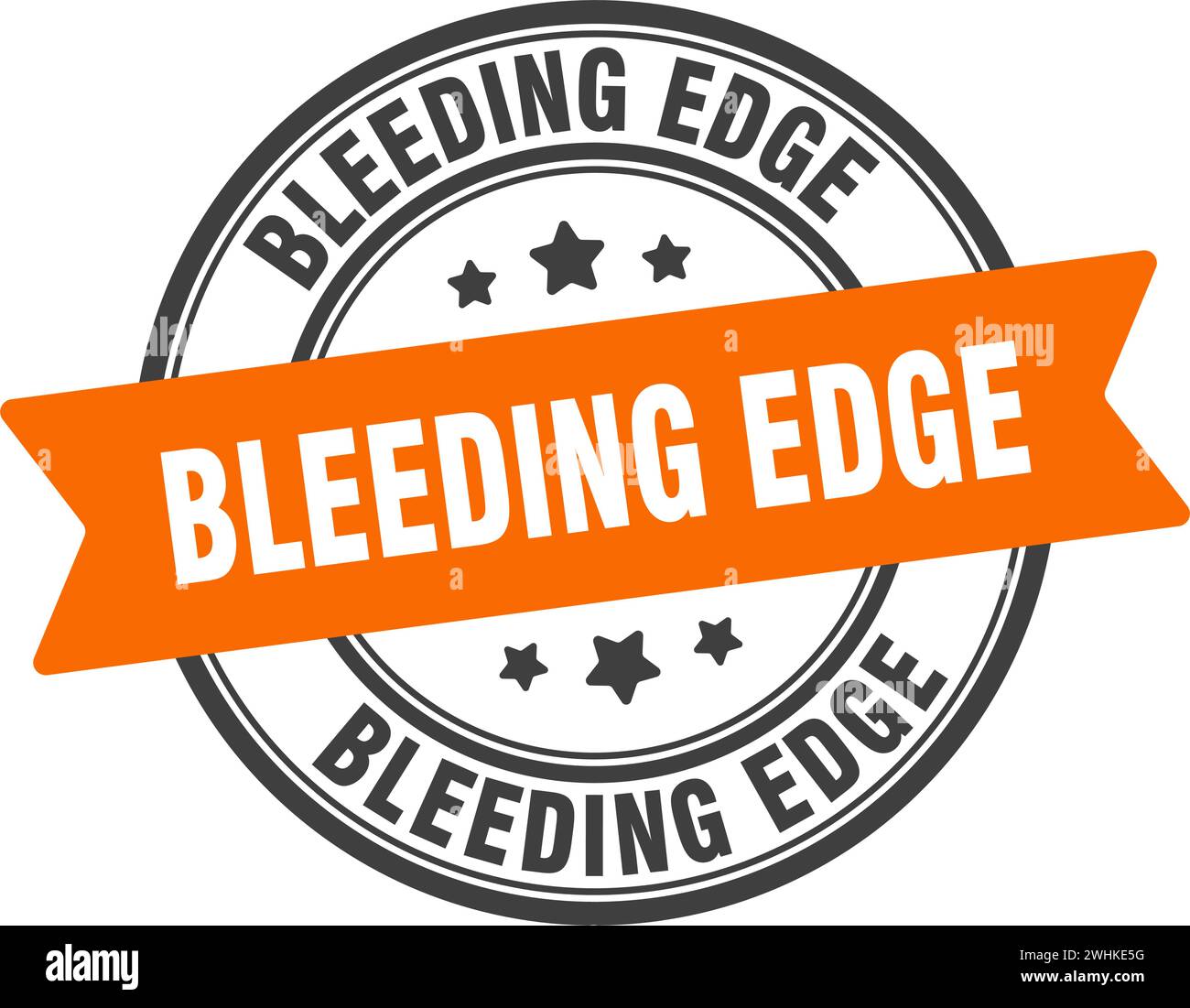 bleeding edge stamp. bleeding edge round sign. label on transparent ...