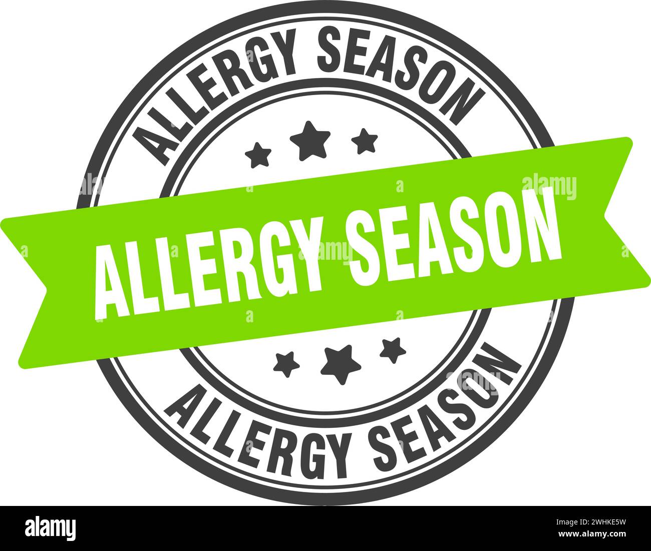 allergy season stamp. allergy season round sign. label on transparent ...
