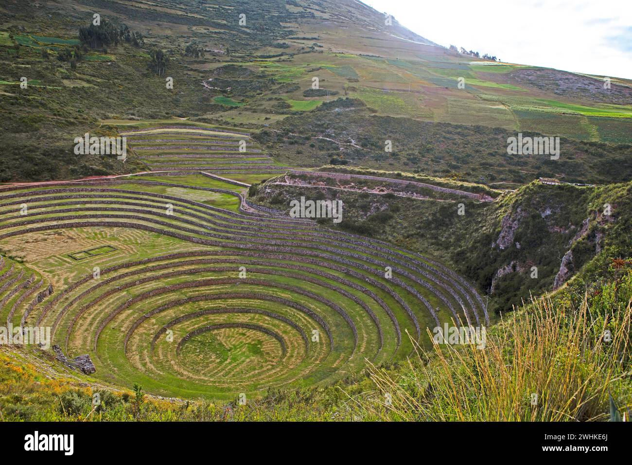 Terraces in the Inca complex Moray in Valle Sagrado, Maras, Cusco ...