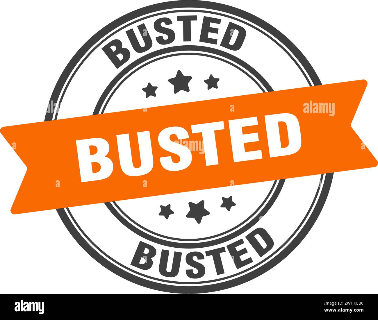 busted stamp. busted round sign. label on transparent background Stock ...