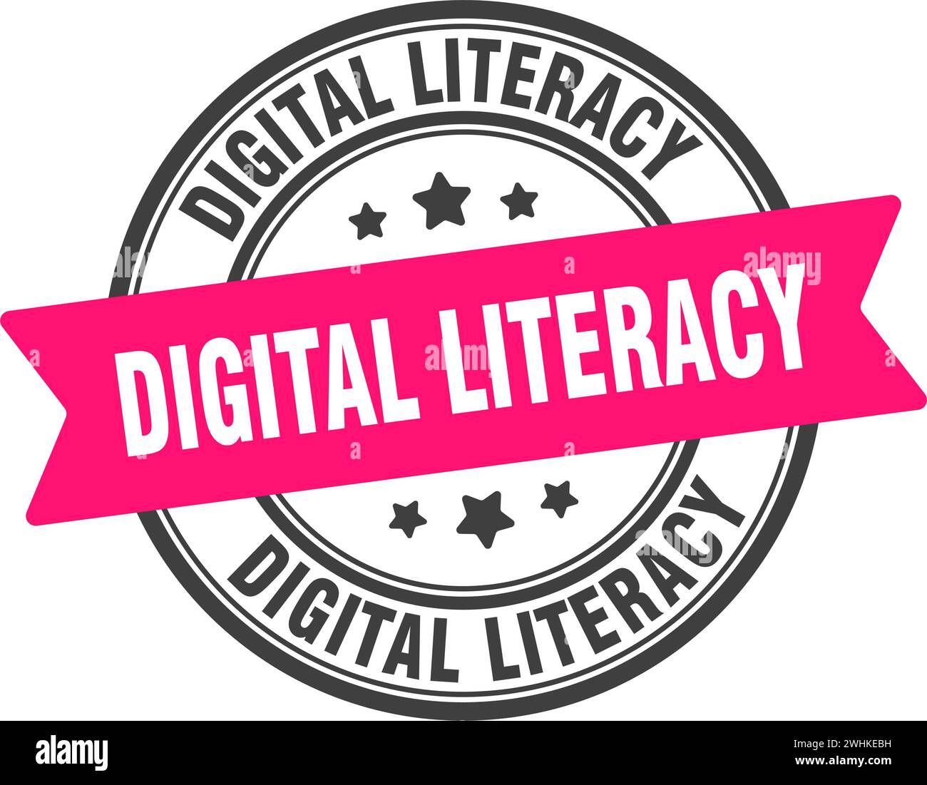digital literacy stamp. digital literacy round sign. label on ...