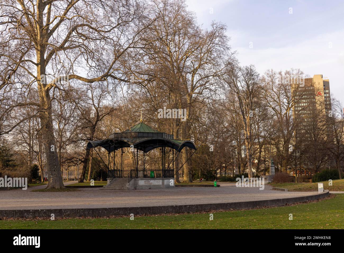 Historic Art Deco music pavilion, Platzspitz, square in front of the ...