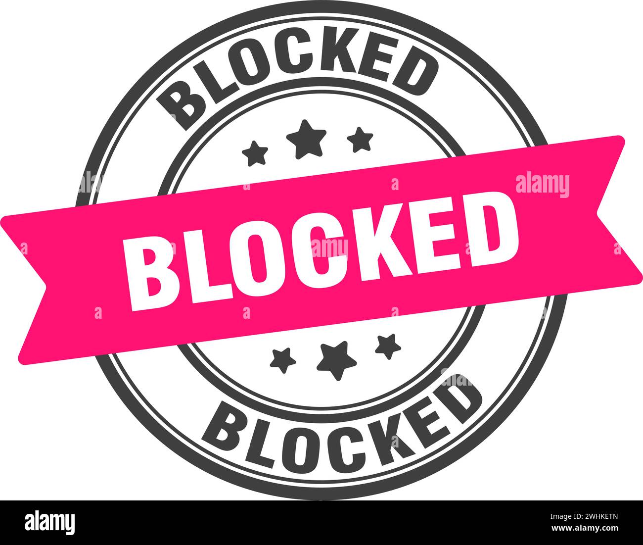 blocked stamp. blocked round sign. label on transparent background ...