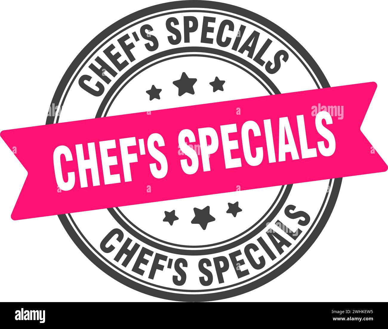 chef's specials stamp. chef's specials round sign. label on transparent ...