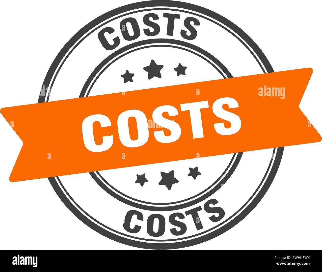costs stamp. costs round sign. label on transparent background Stock ...