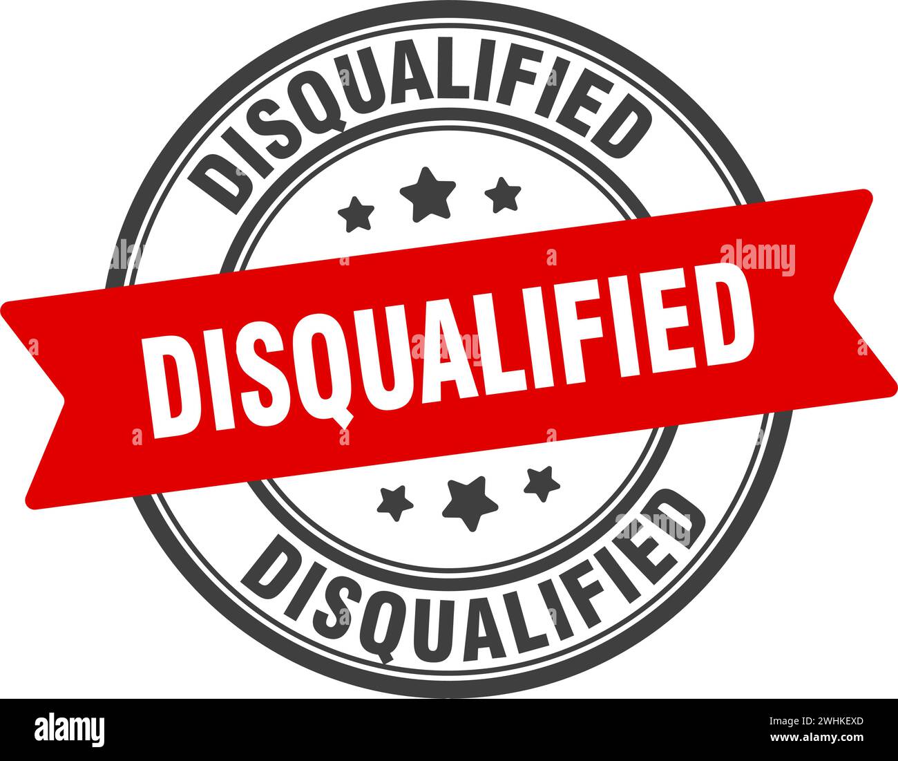 disqualified stamp. disqualified round sign. label on transparent ...