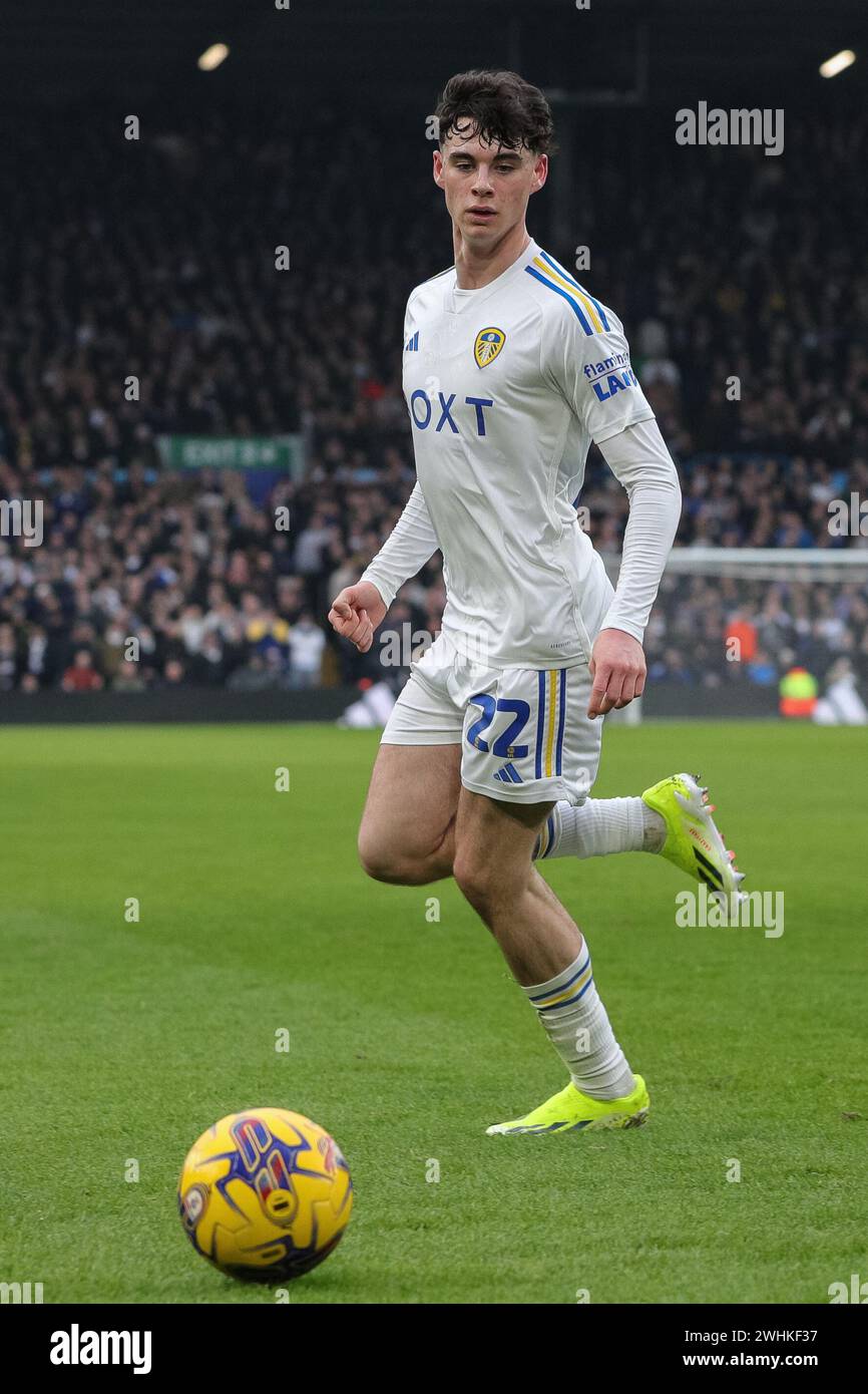 Leeds, UK. 10th Feb, 2024. Archie Gray of Leeds United on the ball ...