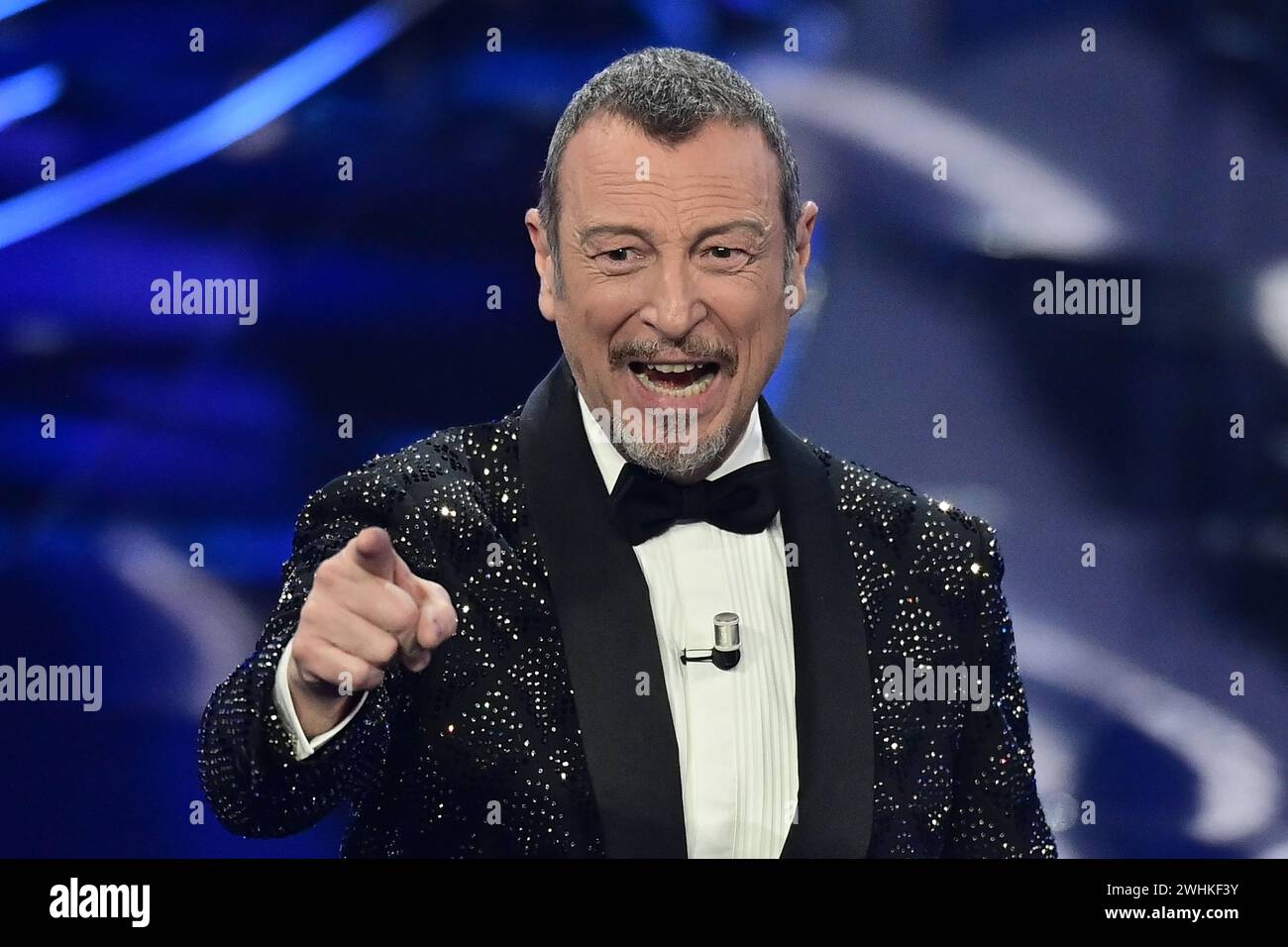 Sanremo, Italia. 08th Feb, 2024. Amadeus during the 74th edition of the ...
