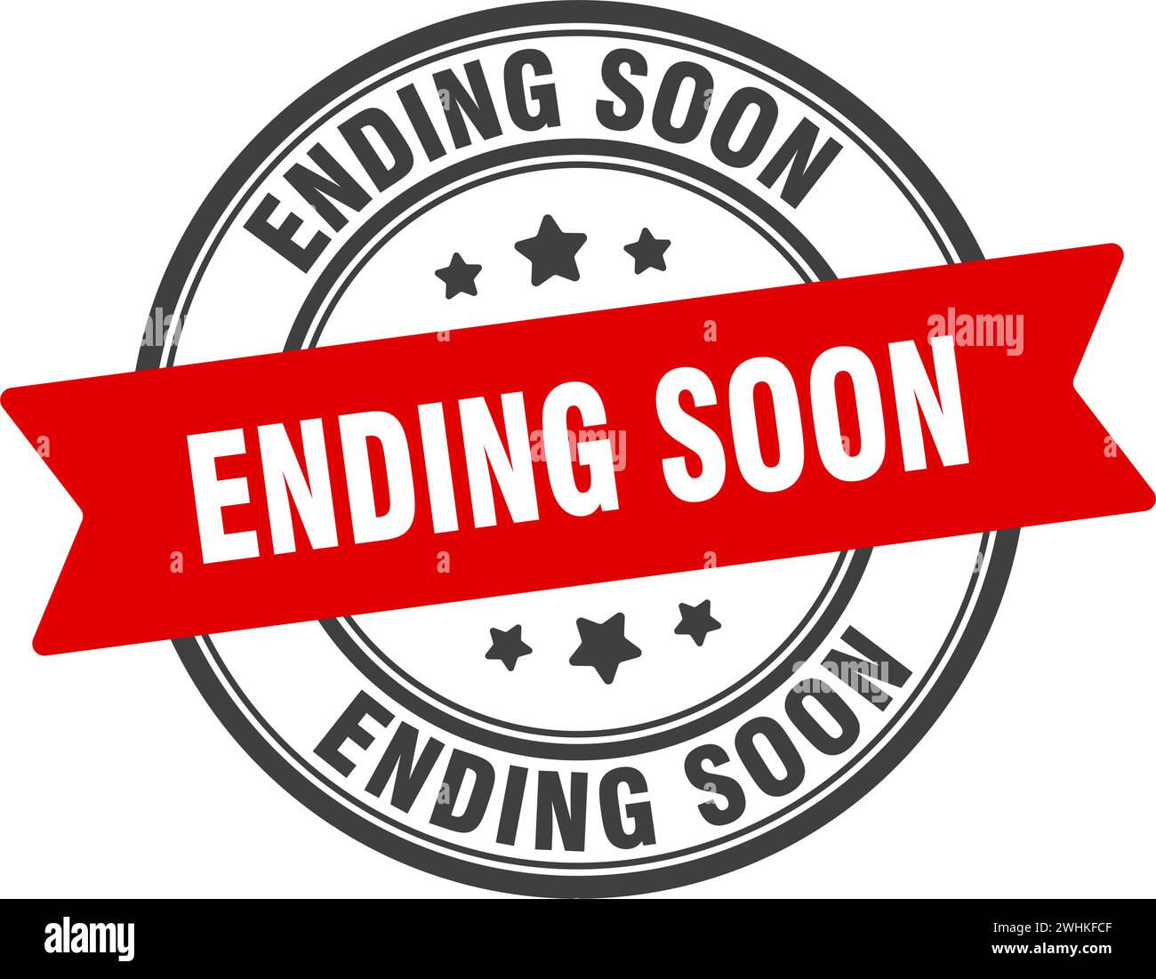 ending soon stamp. ending soon round sign. label on transparent ...