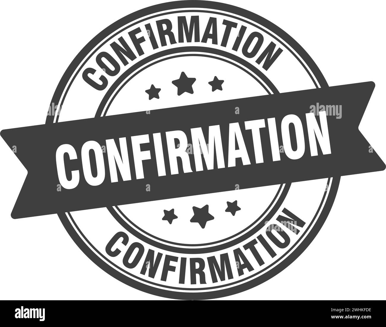 confirmation stamp. confirmation round sign. label on transparent ...