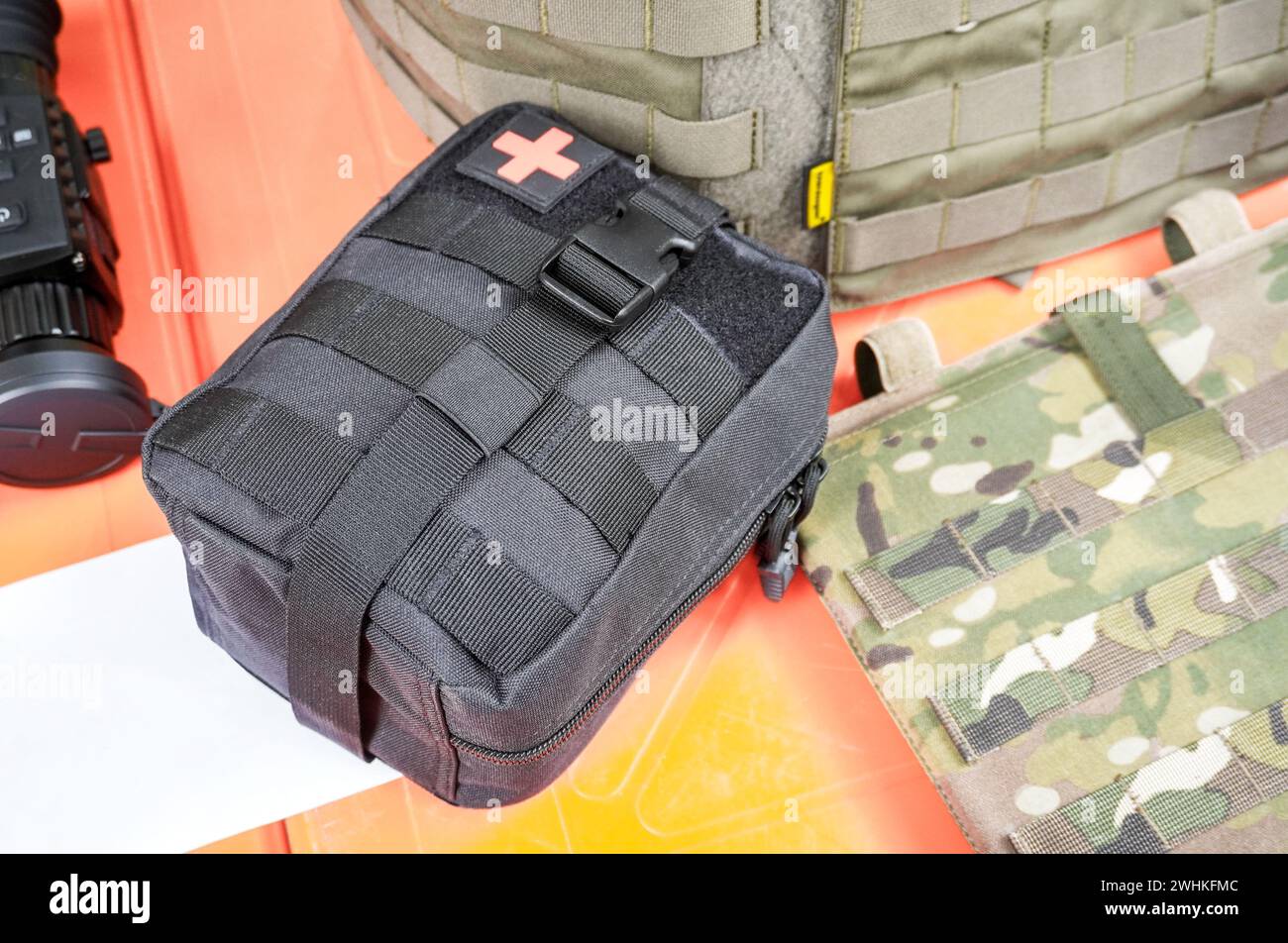 Compact russian military first aid kit, medical military bag with red ...