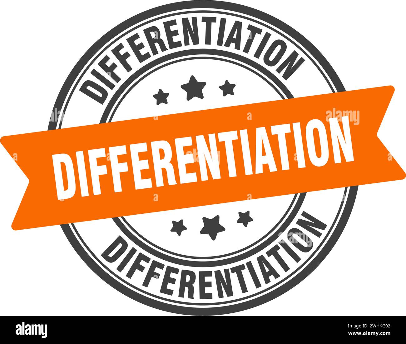 differentiation stamp. differentiation round sign. label on transparent ...