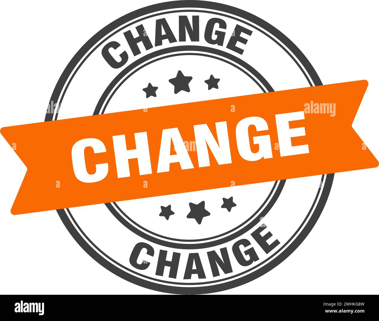 change stamp. change round sign. label on transparent background Stock ...