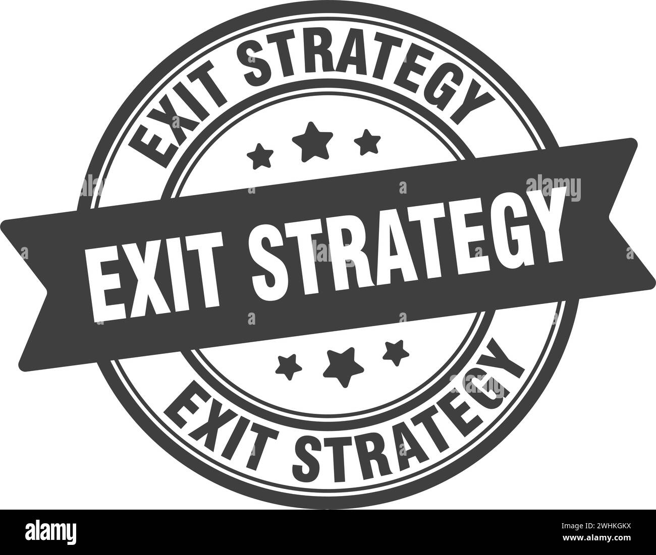 exit strategy stamp. exit strategy round sign. label on transparent ...