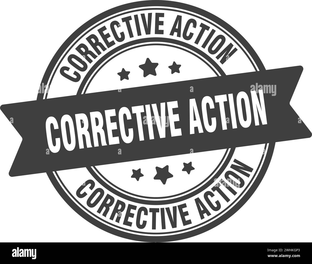 corrective action stamp. corrective action round sign. label on ...