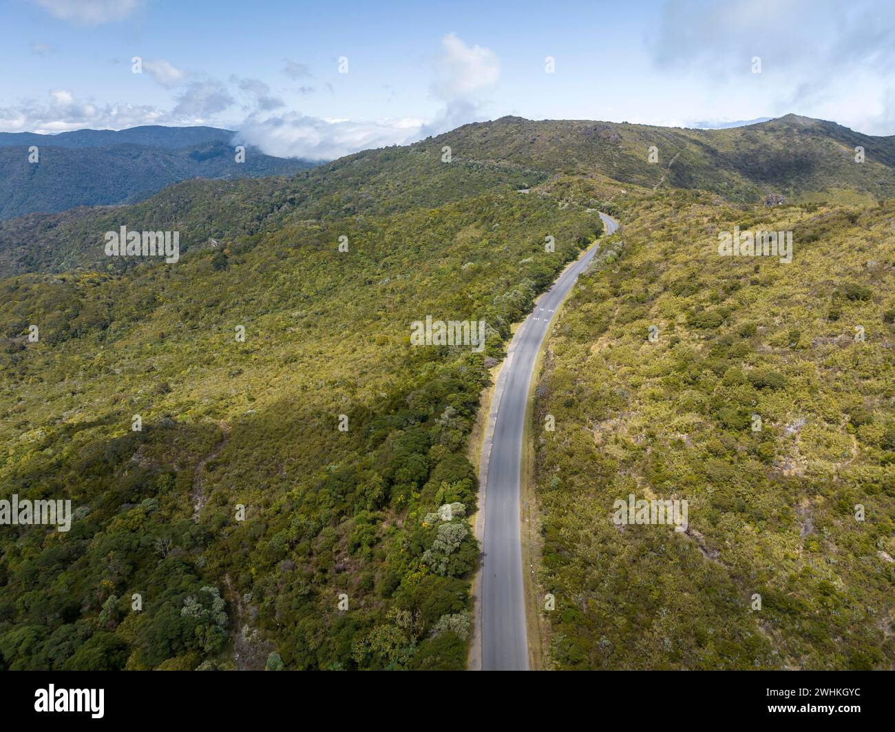 Aerial view, Cerro de la Muerte, Highlands, Tapanti National Park ...