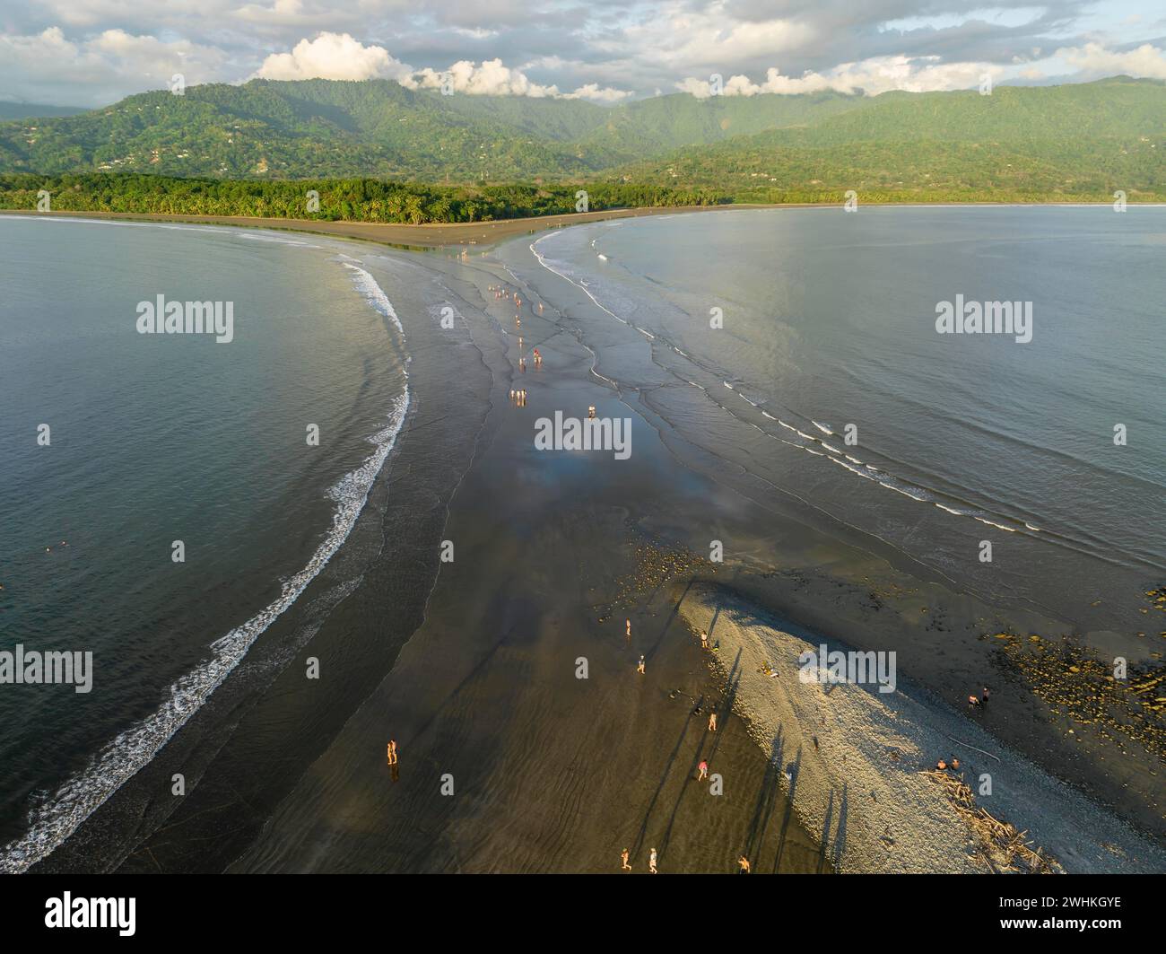 Panorama, aerial view, Marino Ballena National Park, Osa National Park ...