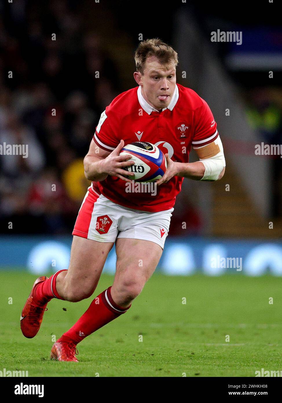 London, England. 10th February, 2024. Wales' Nick Tompkins during the ...