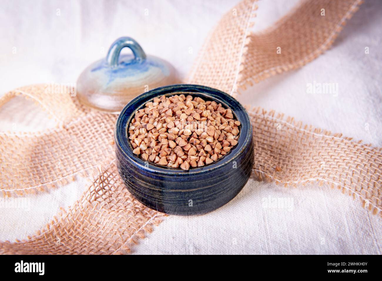 Raw Buckwheat Pile, Dry Buck Wheat Grains, Uncooked Buckwheat, Bowl ...