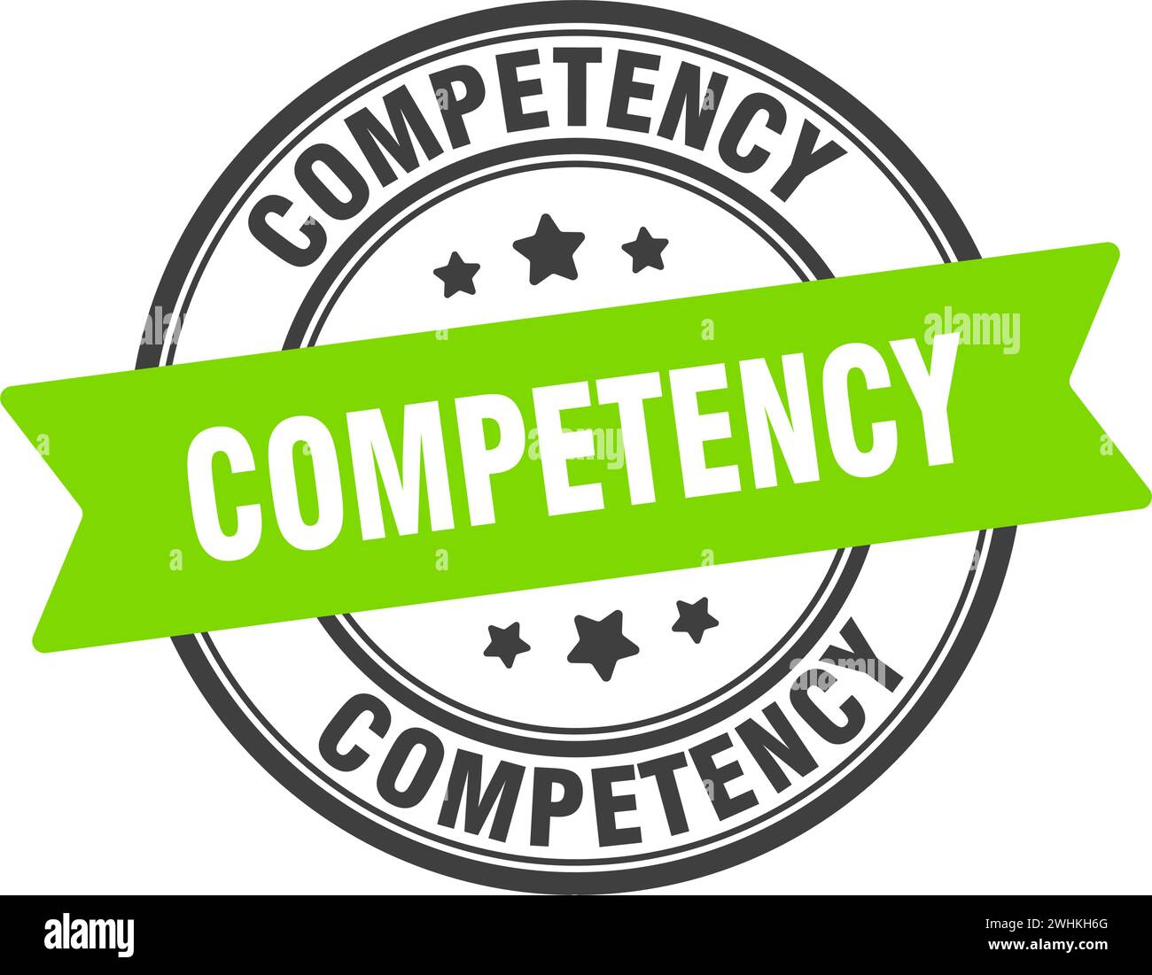 competency stamp. competency round sign. label on transparent ...