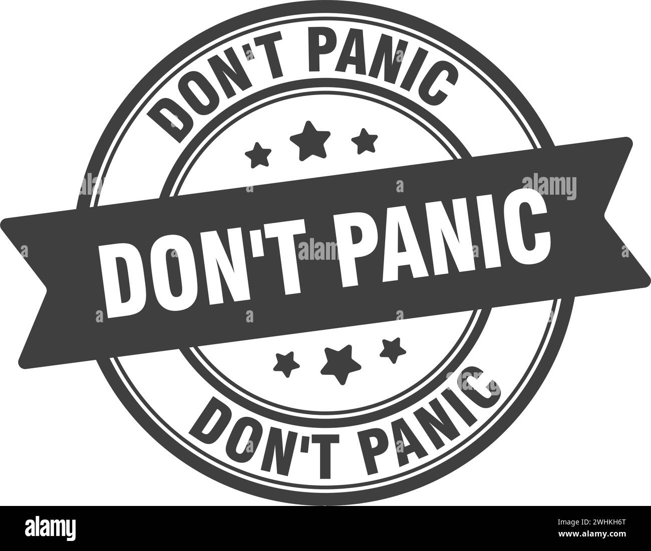 don't panic stamp. don't panic round sign. label on transparent ...