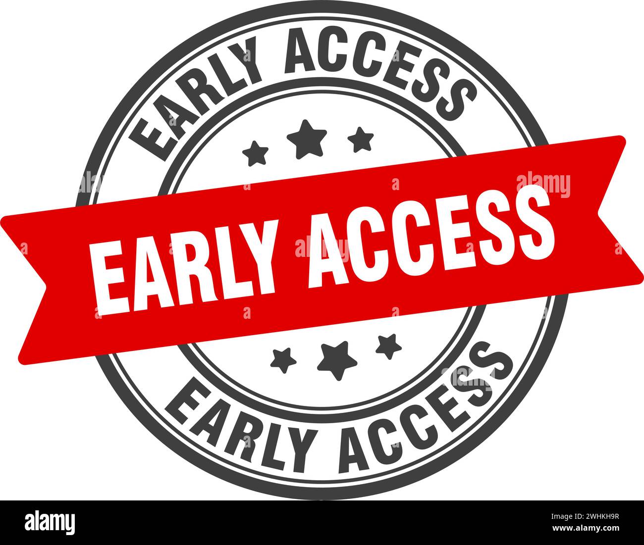 early access stamp. early access round sign. label on transparent ...