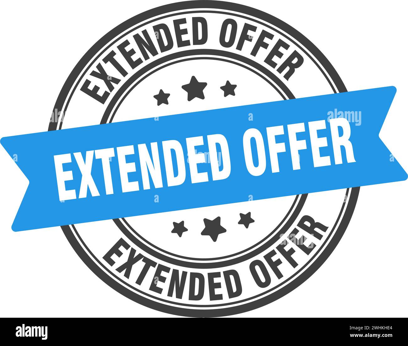 extended offer stamp. extended offer round sign. label on transparent ...