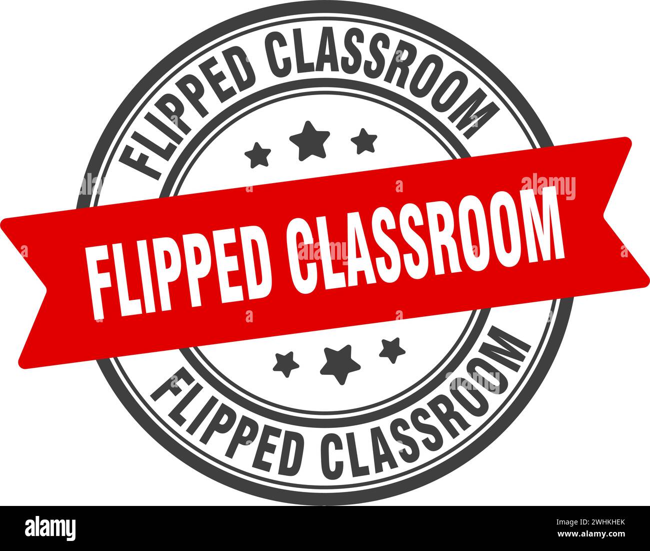 flipped classroom stamp. flipped classroom round sign. label on ...
