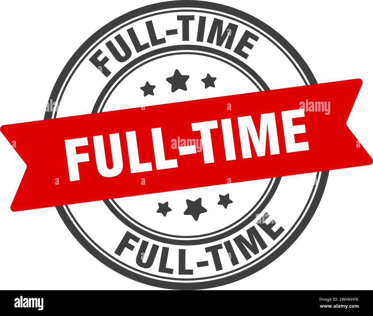 full-time stamp. full-time round sign. label on transparent background ...