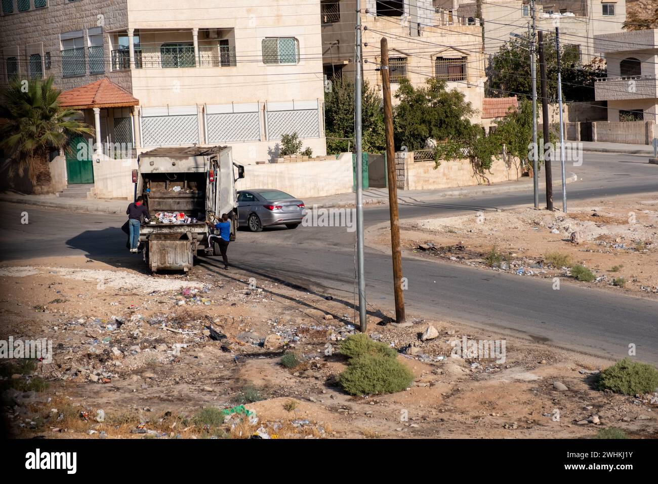 Garbage truck lifting bin hi-res stock photography and images - Alamy