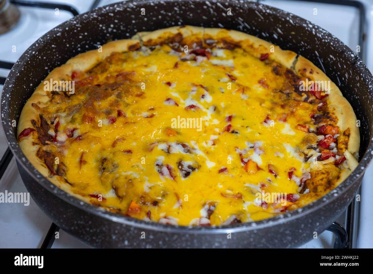 margherita Pizza full of cheese with crusty face Stock Photo - Alamy