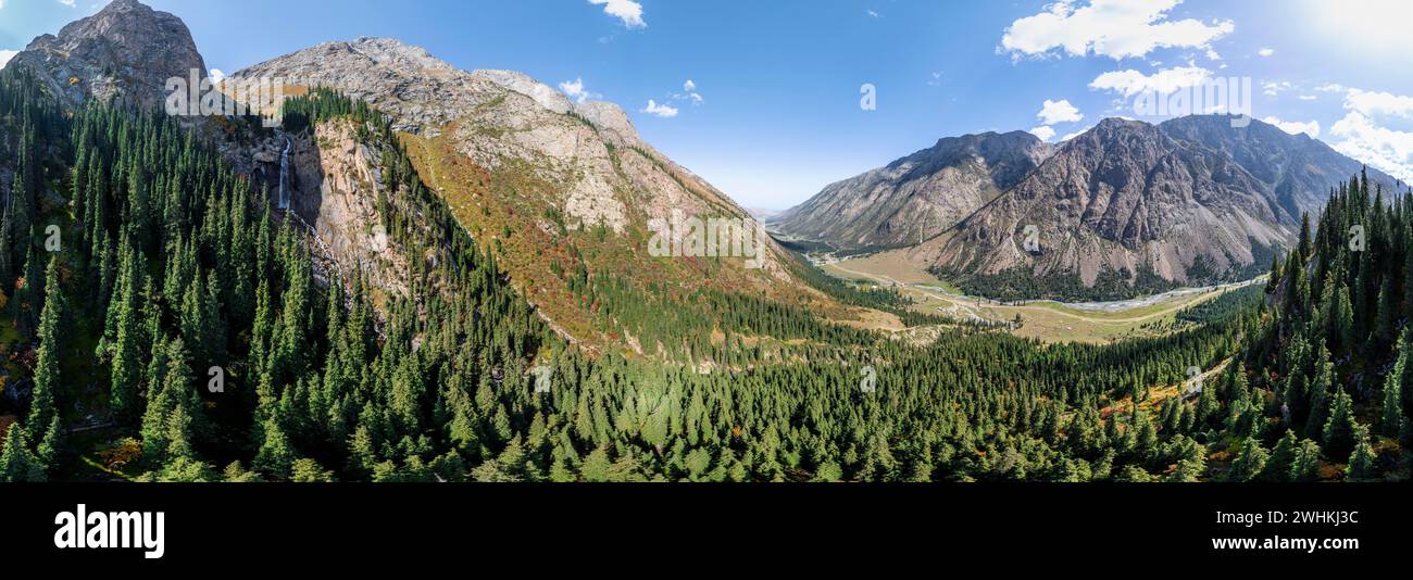 Aerial view mountain river cascade hi-res stock photography and images ...