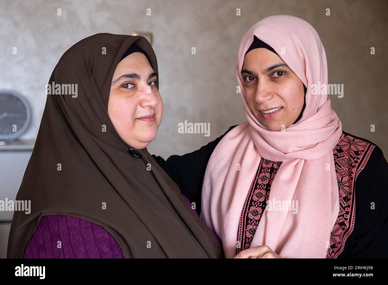 Two Muslim women express their love and tolerance for each other Stock ...