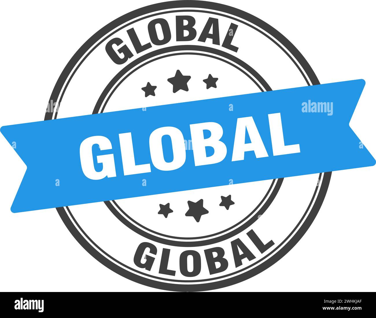 global stamp. global round sign. label on transparent background Stock ...