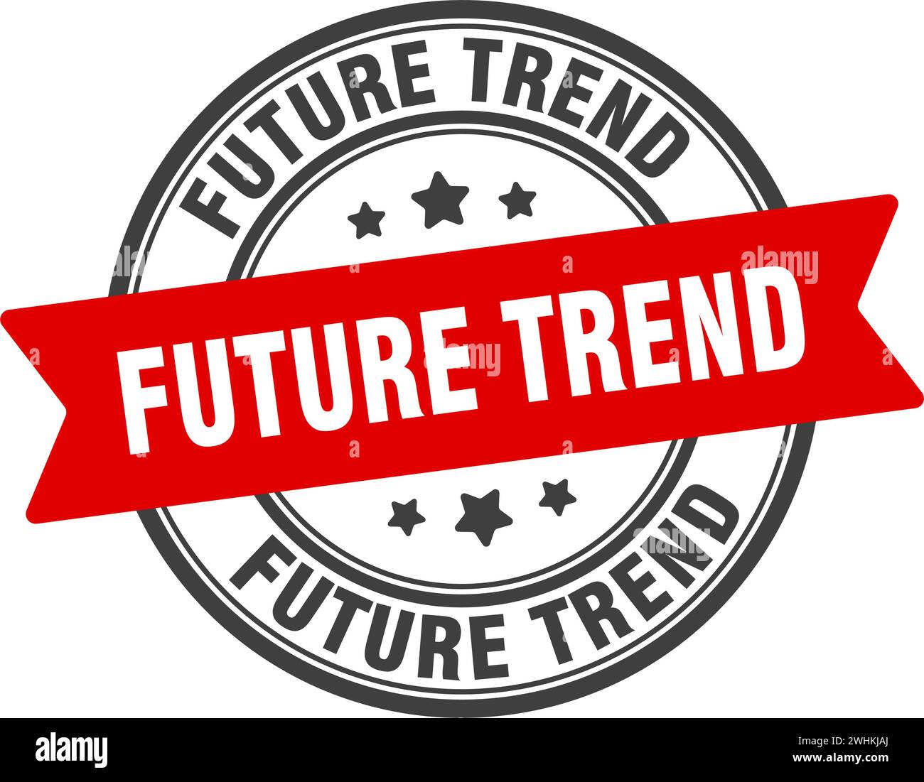 future trend stamp. future trend round sign. label on transparent ...