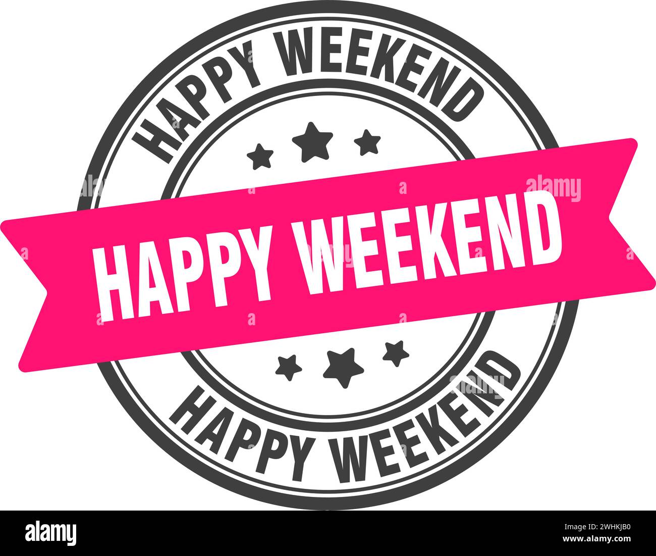 happy weekend stamp. happy weekend round sign. label on transparent ...