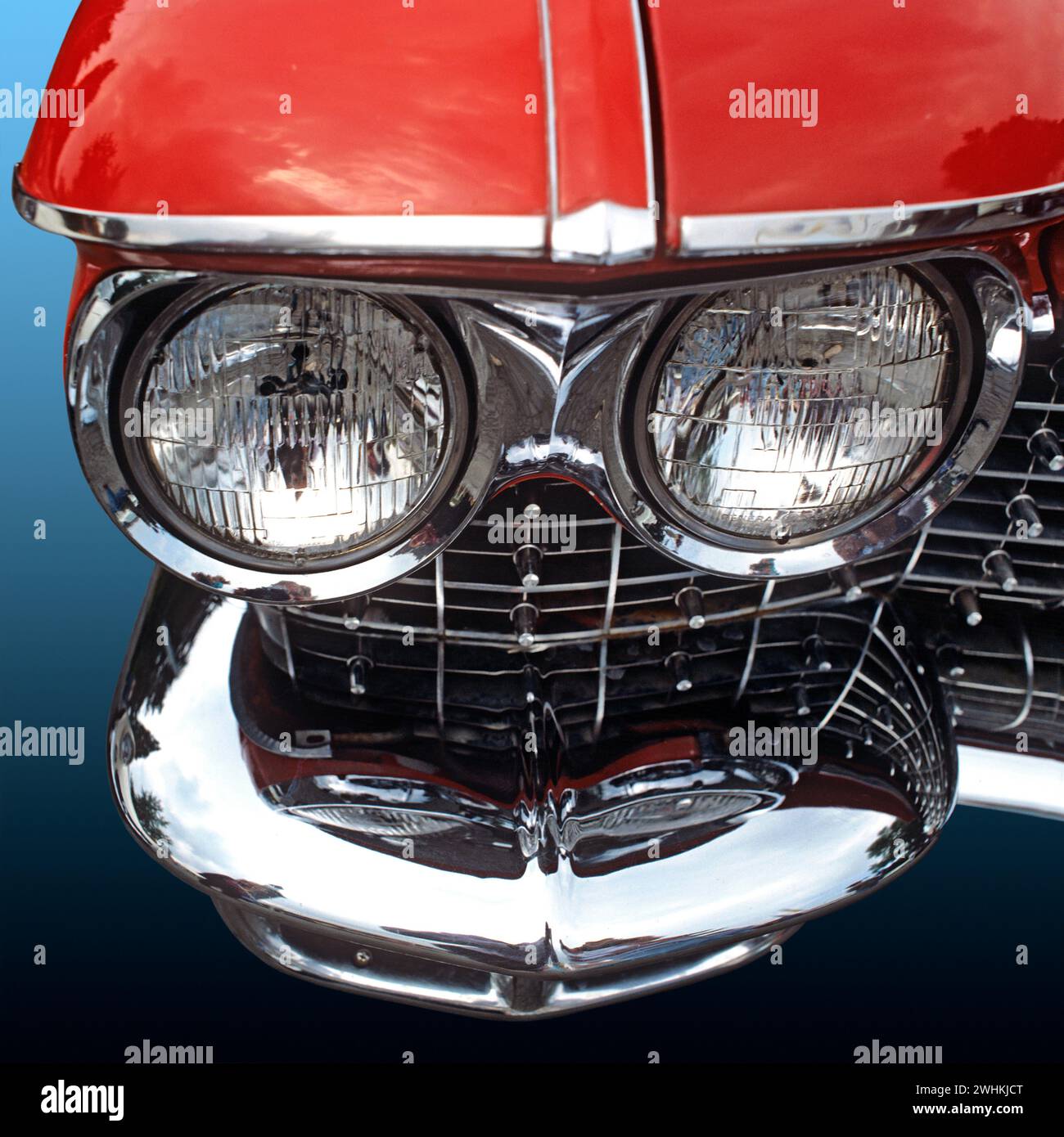 Double headlights of a road cruiser Stock Photo - Alamy