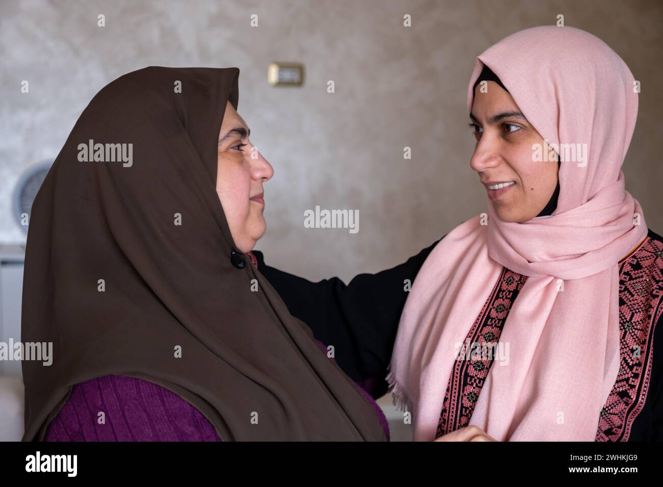 Two Muslim women express their love and tolerance for each other Stock ...