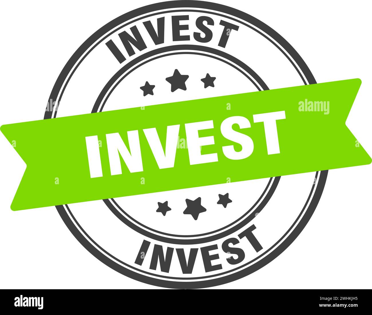 invest stamp. invest round sign. label on transparent background Stock ...
