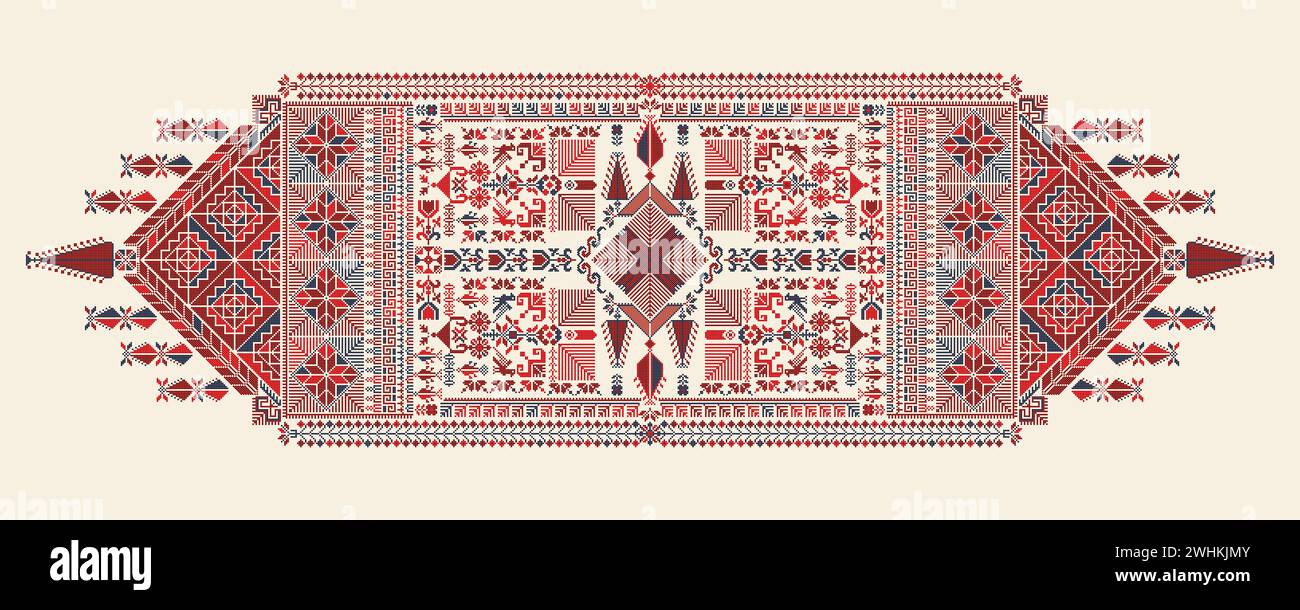 Tatreez, decorative Palestinian embroidery symbol Stock Photo - Alamy