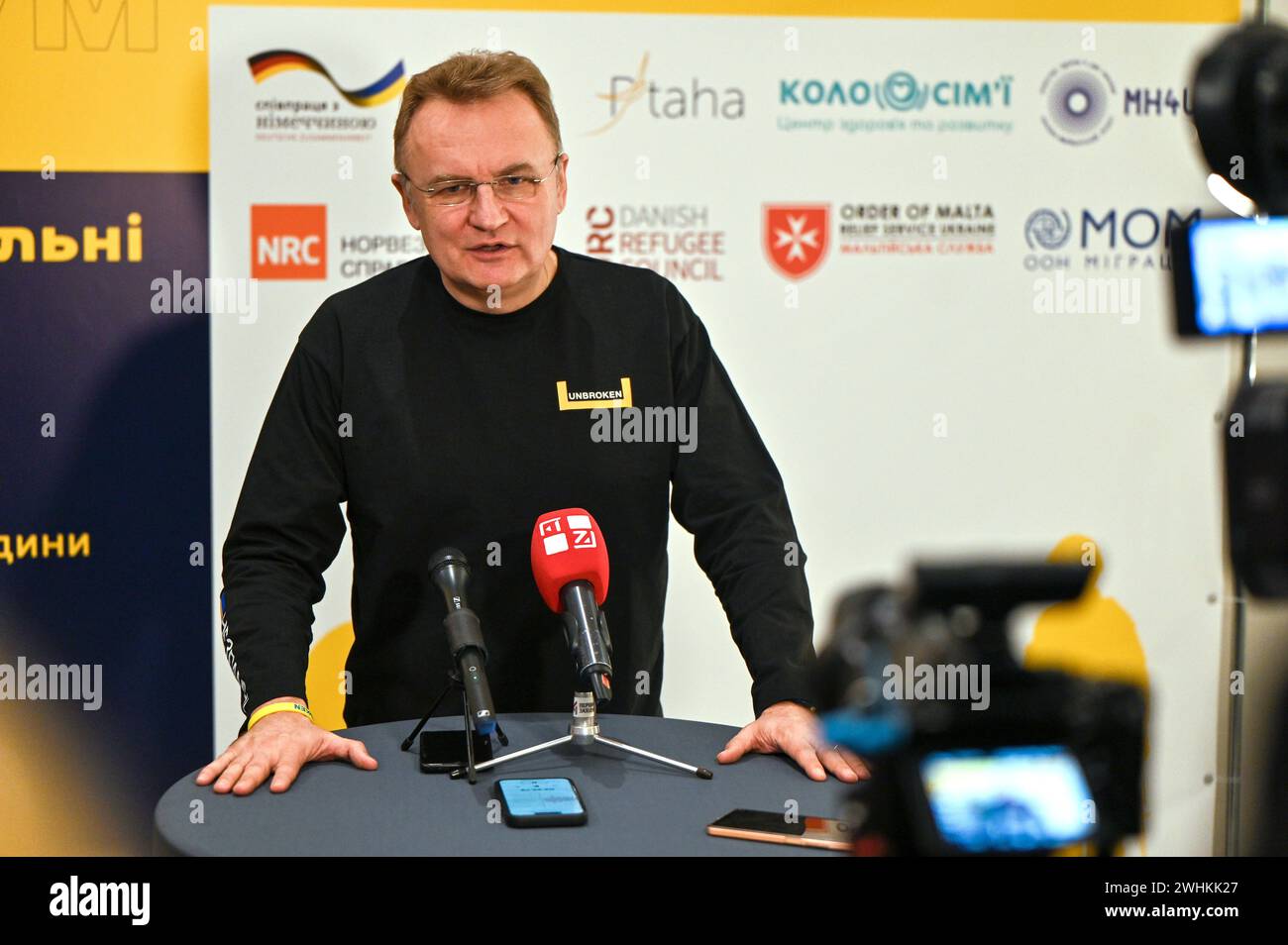 Non Exclusive: LVIV, UKRAINE - FEBRUARY 09, 2024 - Lviv Mayor Andrii ...