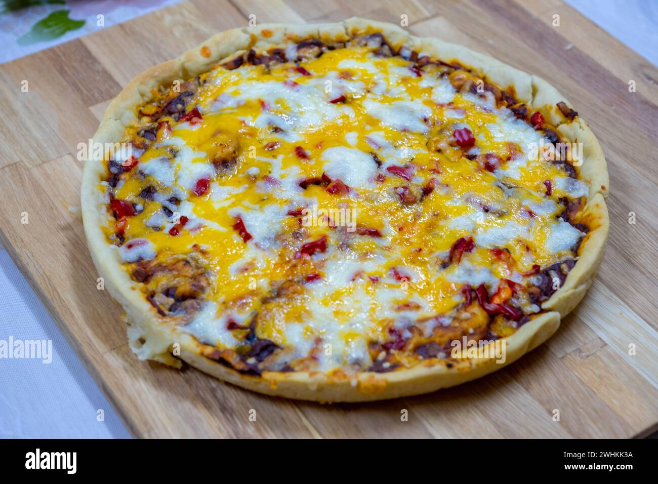 margherita Pizza full of cheese with crusty face Stock Photo - Alamy
