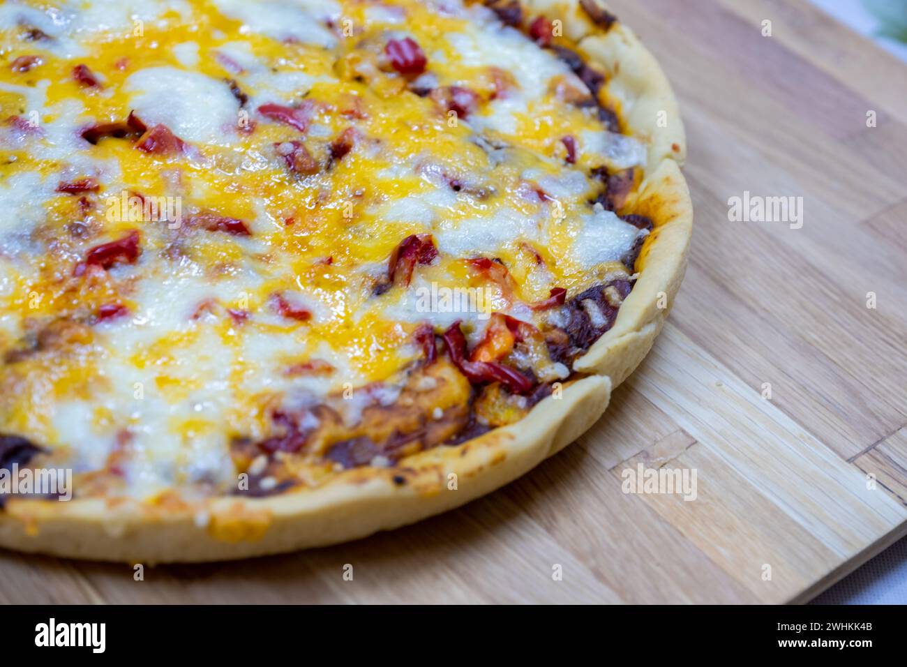 margherita Pizza full of cheese with crusty face Stock Photo - Alamy