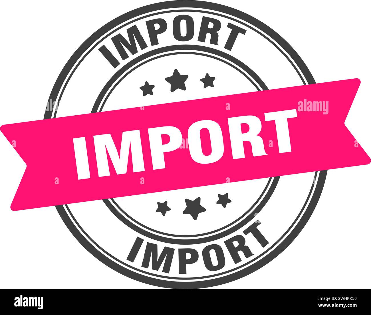 import stamp. import round sign. label on transparent background Stock ...